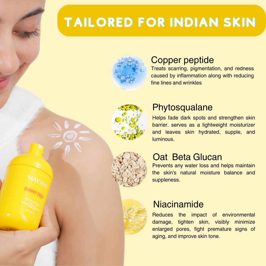 Sunny Drip SPF 50 PA++++ | Mayskin Sunscreen - Defend, Nourish, Glow